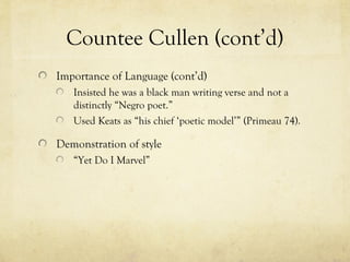 The Black poet's cultural identity - FANT IV | PPT