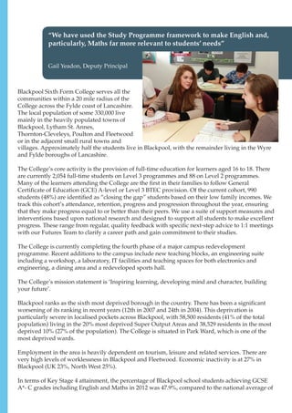 Blackpool sixth form college - study programmes | PDF | Secondary Education | Education