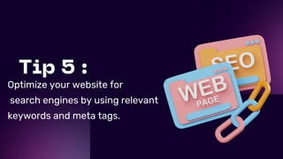 10 Website development tips for beginners | PPTX