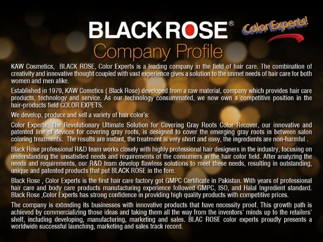 Black Rose Color Experts Product Catalog | PPT