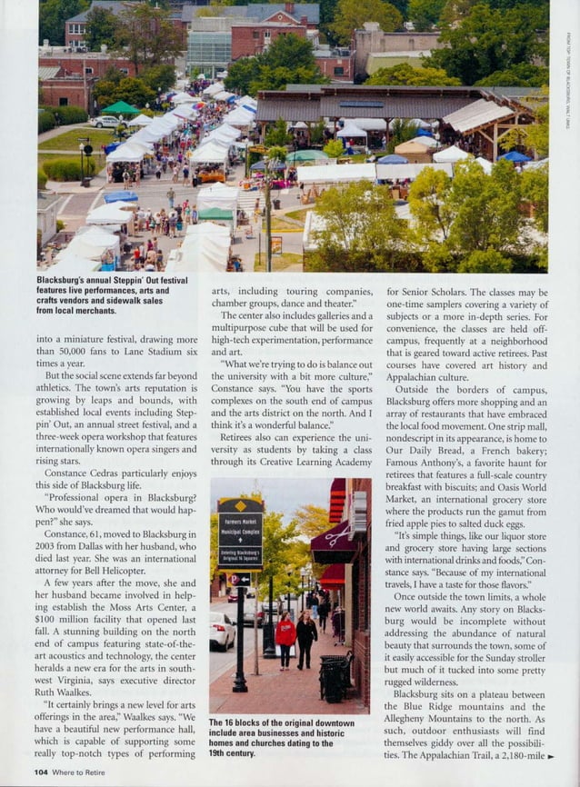 Where to Retire Magazine - Blacksburg, VA | PDF