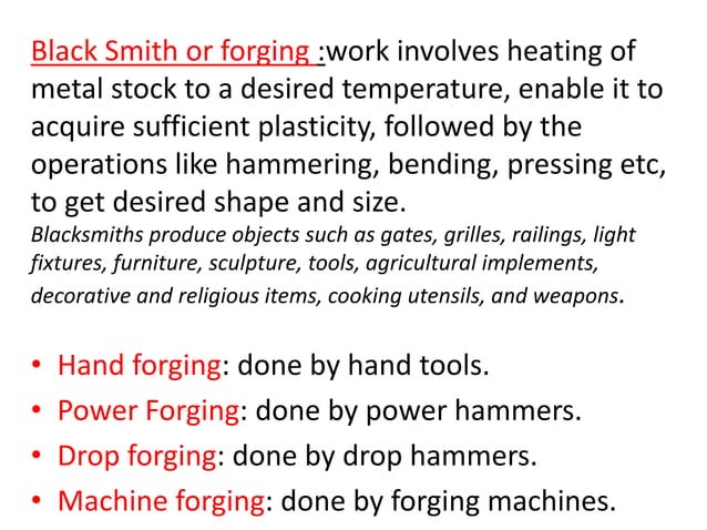 Black Smithy shop | PPTX