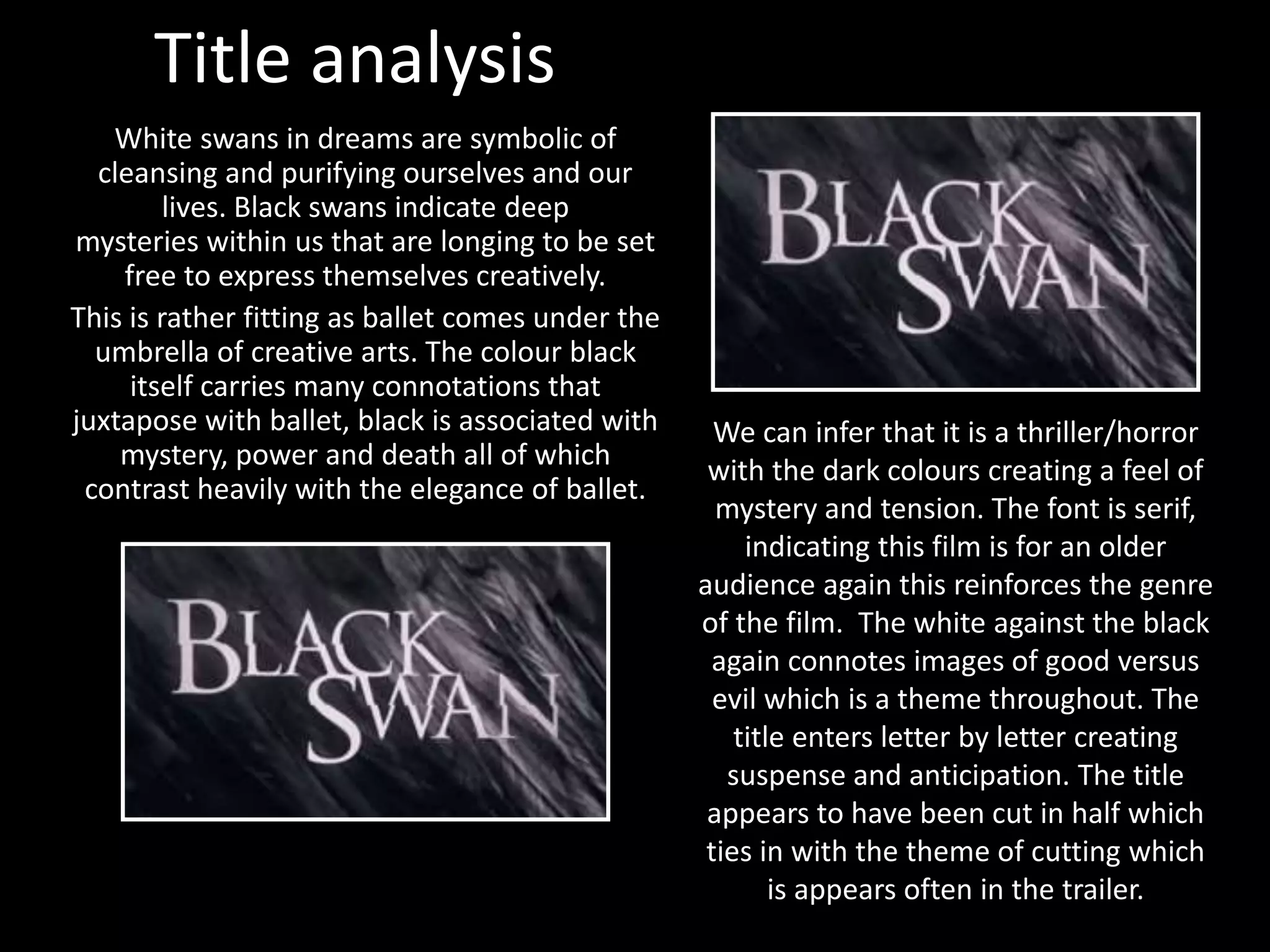 Black Swan Trailer Review | PPTX | Movies | Entertainment