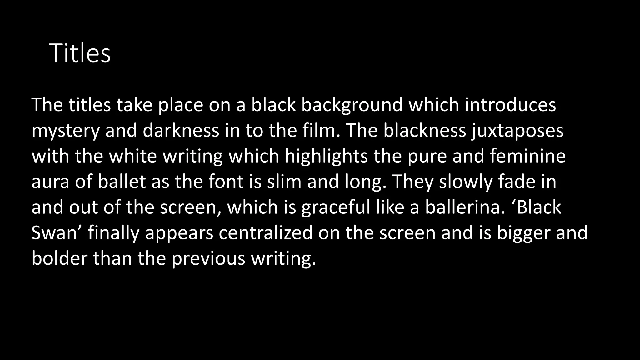 Black swan opening analysis | PPTX