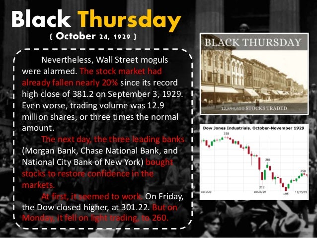 Black thursday and Black tuesday