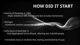 Bhopal Gas Tragedy in 1984 the untold story | PPTX