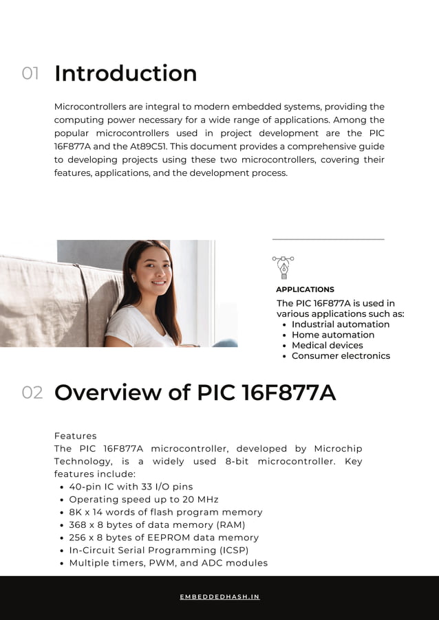 Project development using PIC 16F877A/At89C51 | PDF