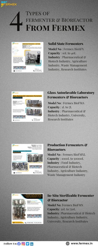 Best 4 type of Fermenter and Bioreactor from fermex Solution LLP | PDF