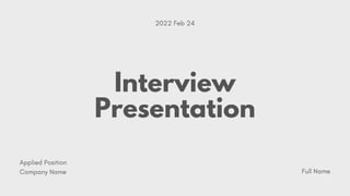Black White Simple Minimalist Functional Interview Job Presentation ...