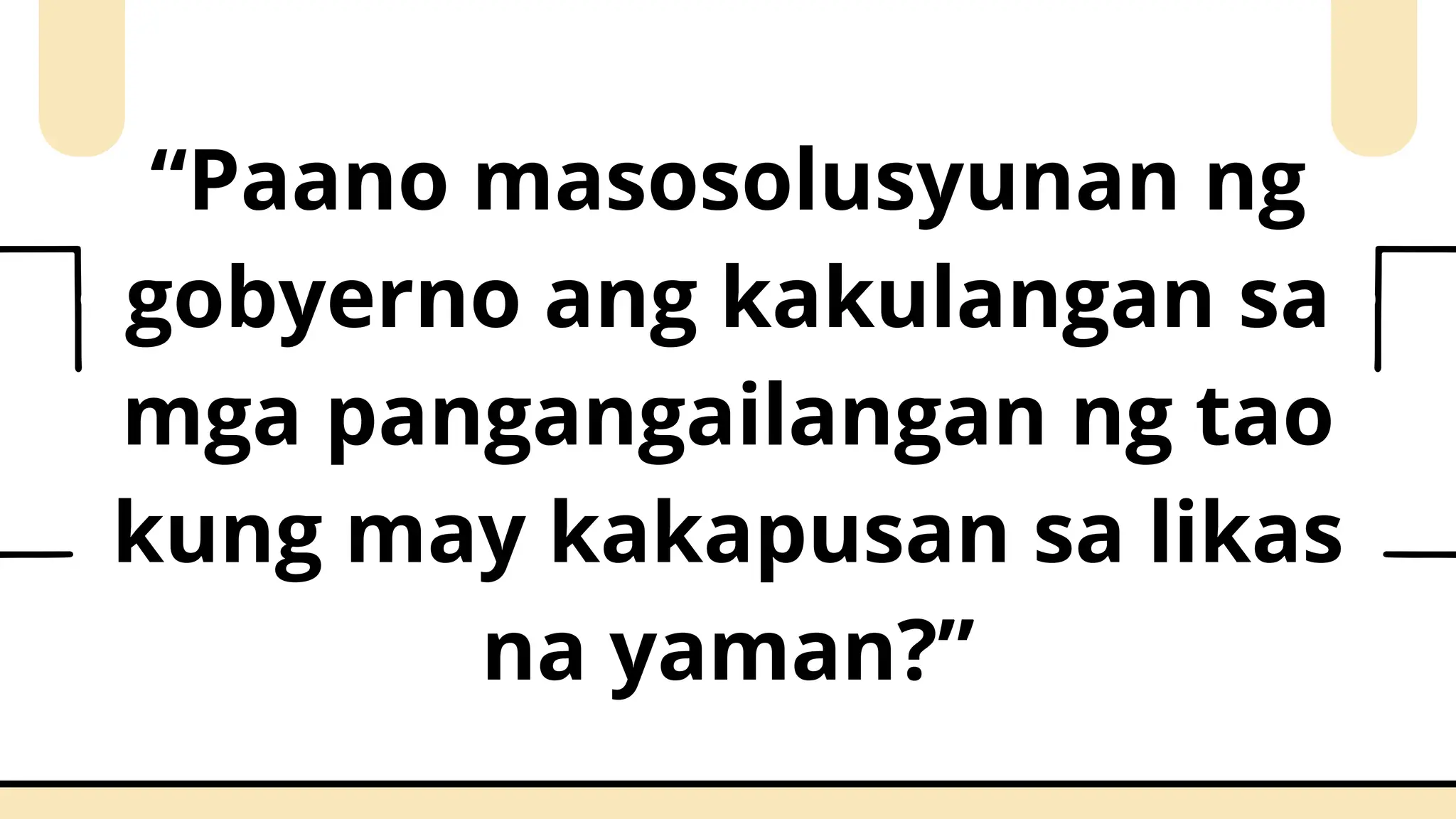kakapusan o kakulangan para sa taumbayan | PDF
