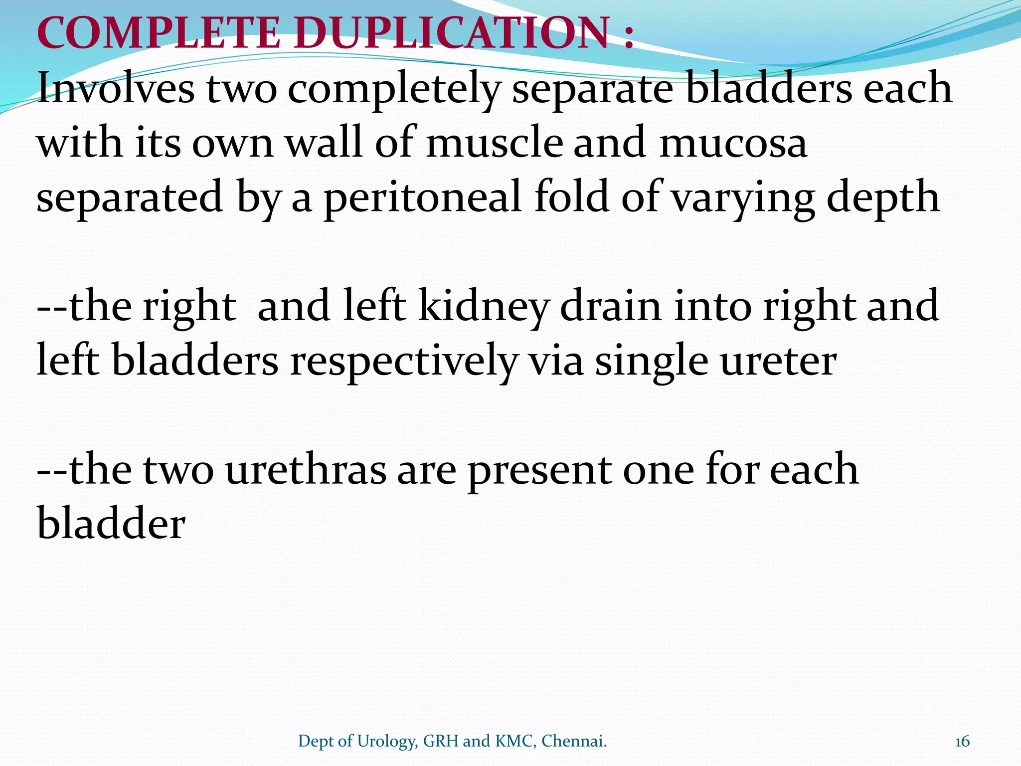 Urinary Bladder anomalies congenital | PDF
