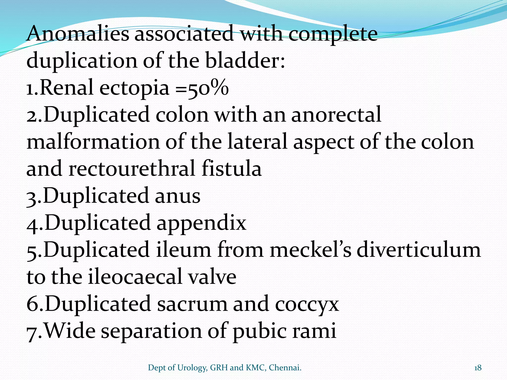 Urinary Bladder anomalies congenital | PDF