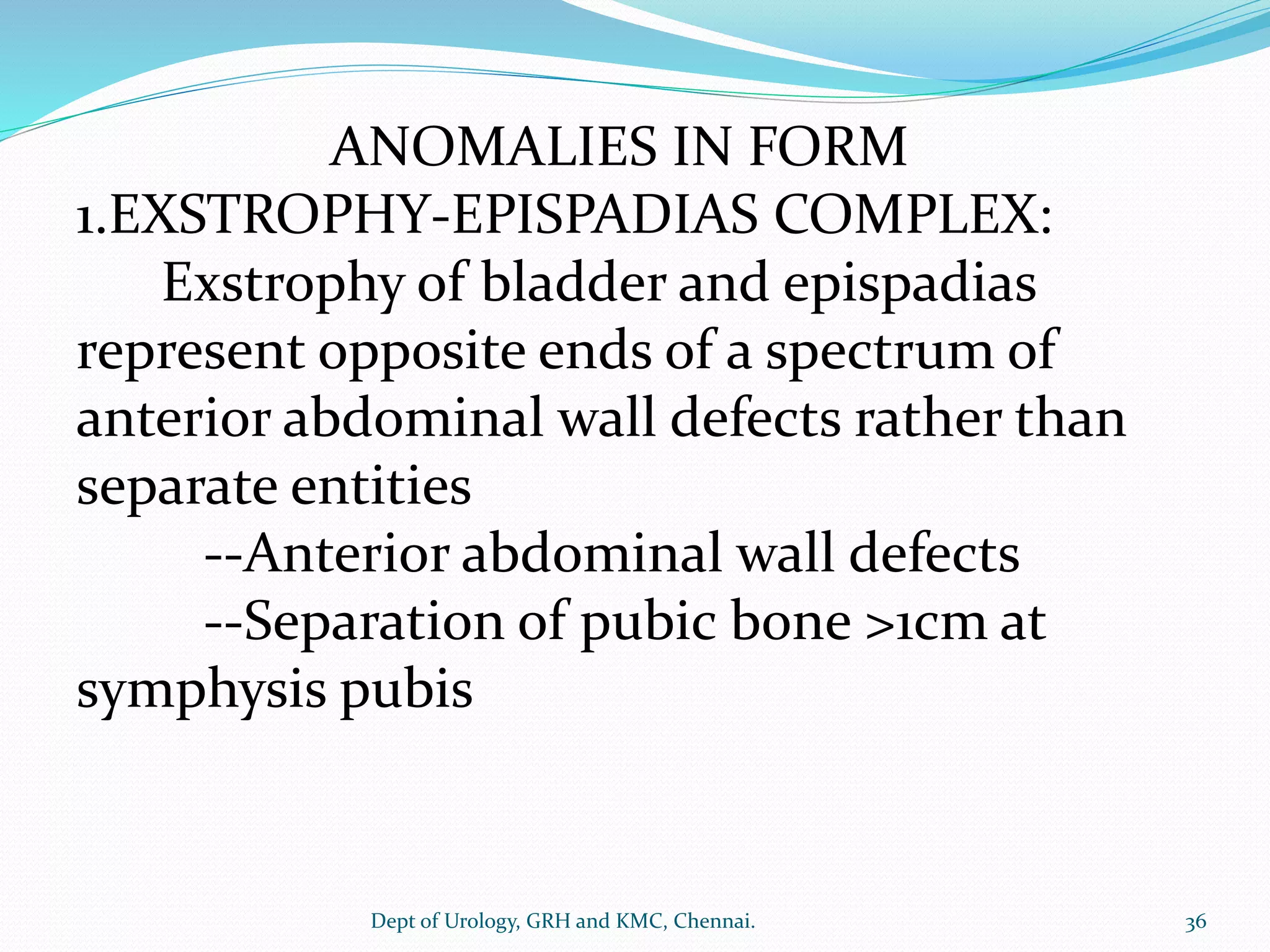 Urinary Bladder anomalies congenital | PDF