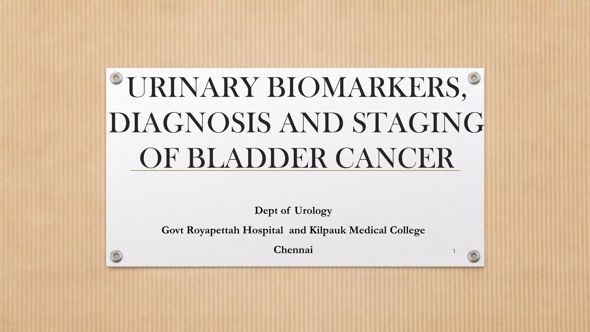 Bladder carcinoma- urinary biomarkers diagnosis and staging | PDF