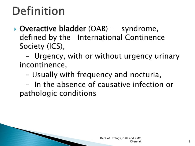 Bladder Over Active Bladder(OAB)- pathophysiolog | PDF