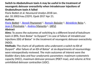 Bladder Botox in Urogynaecoloy ppt in india | PPTX