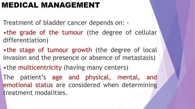 Bladder cancer and its management | PPTX