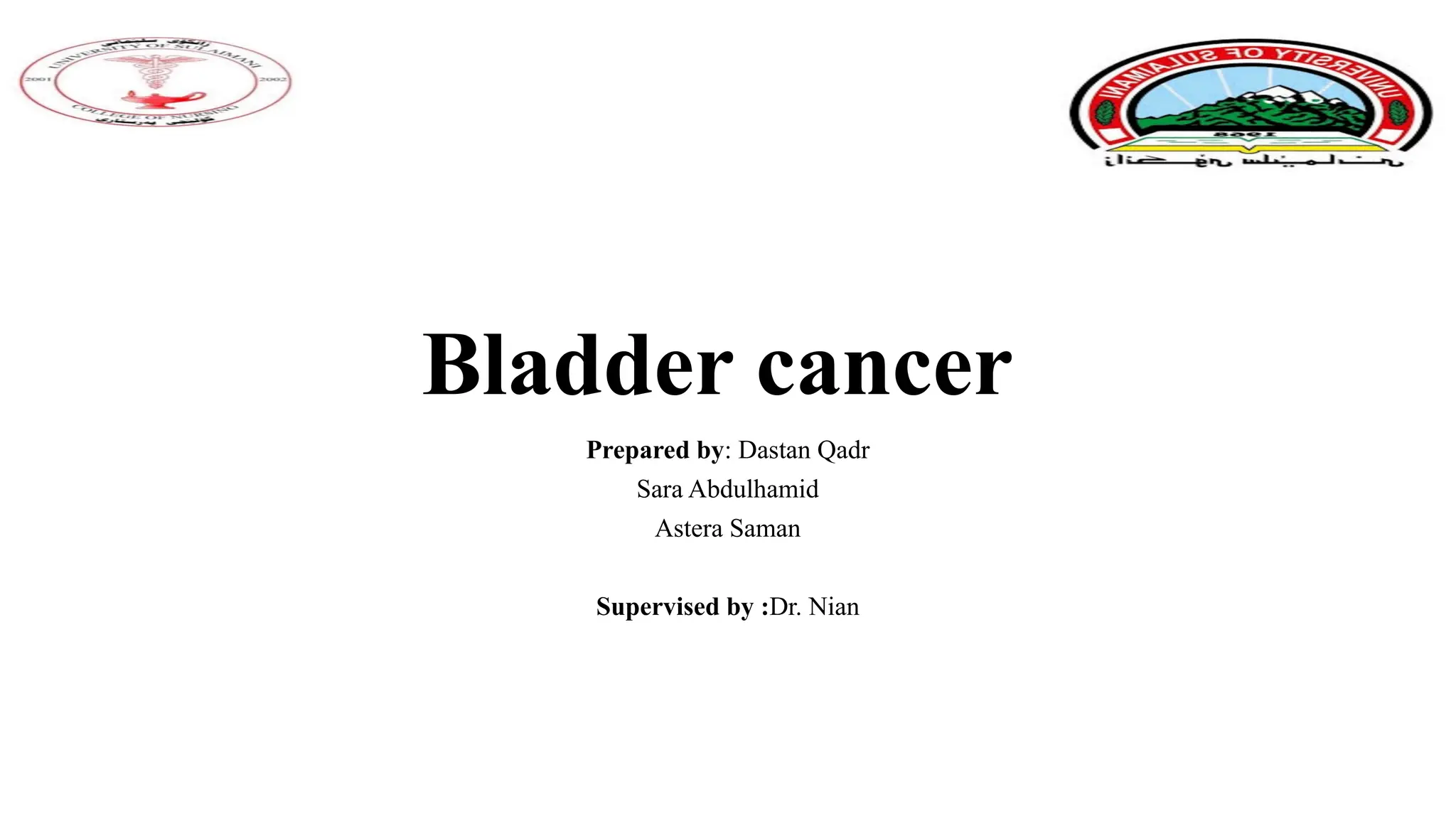 bladder cancer for nurses students presentation | PPTX