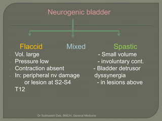 Bladder dysfunction in different neurological diseases | PPTX