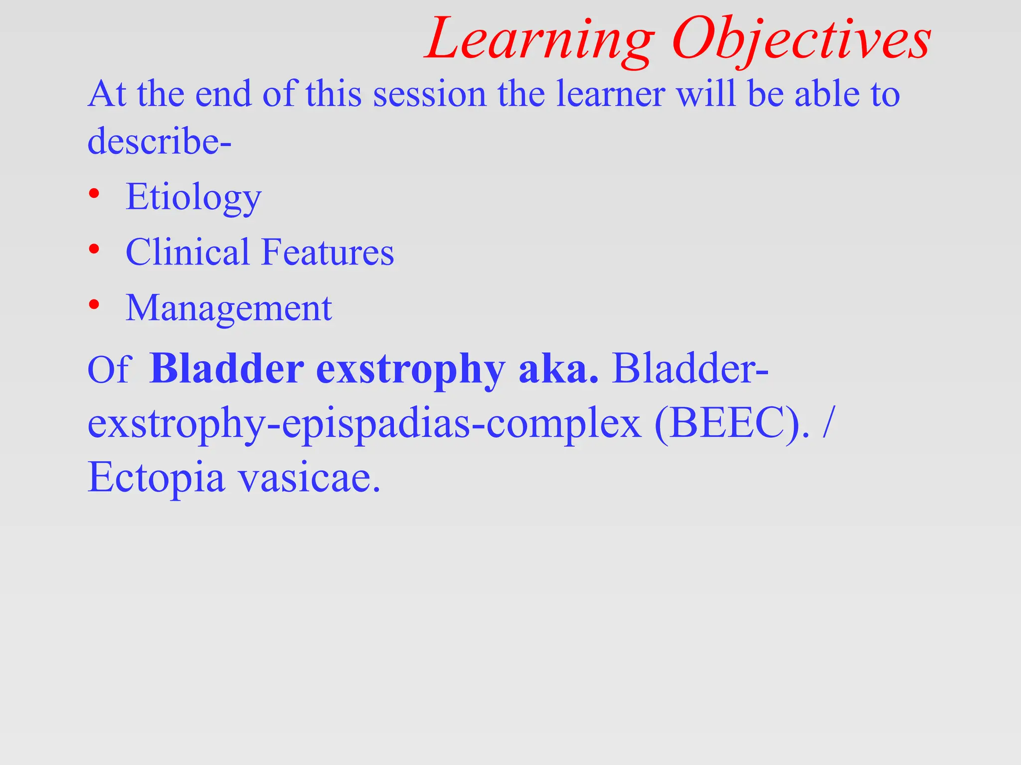 Bladder Exstrophy Epispadias Complex .pptx