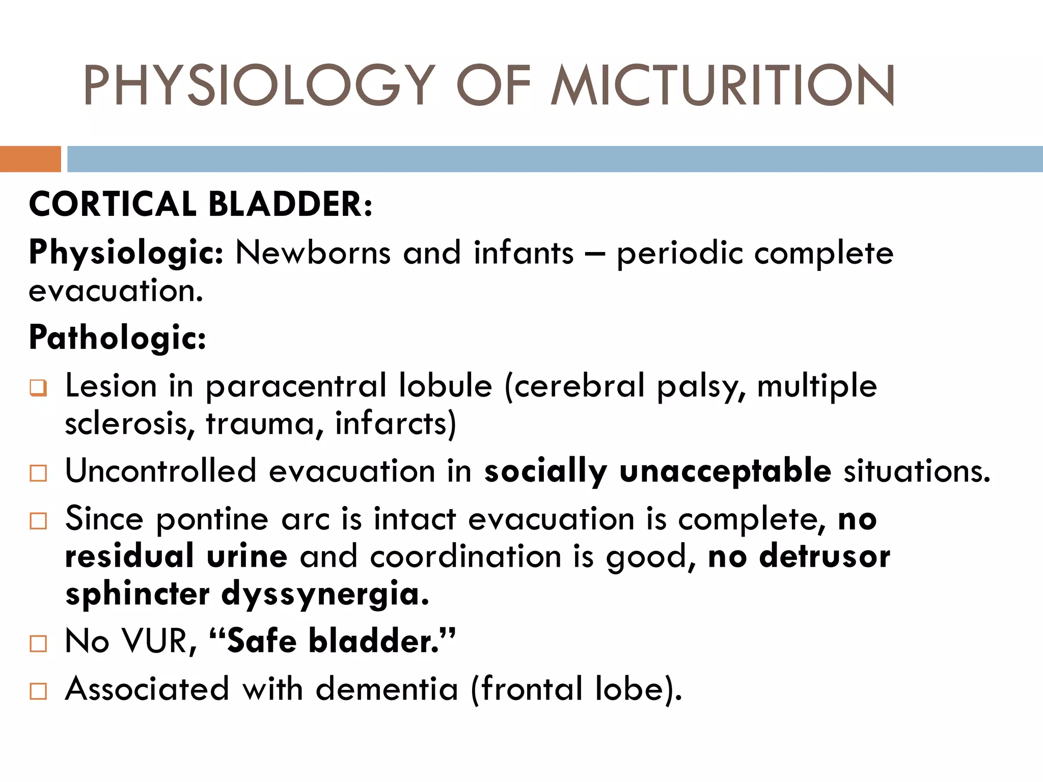 Bladder innervation, physiology of micturition | PPTX