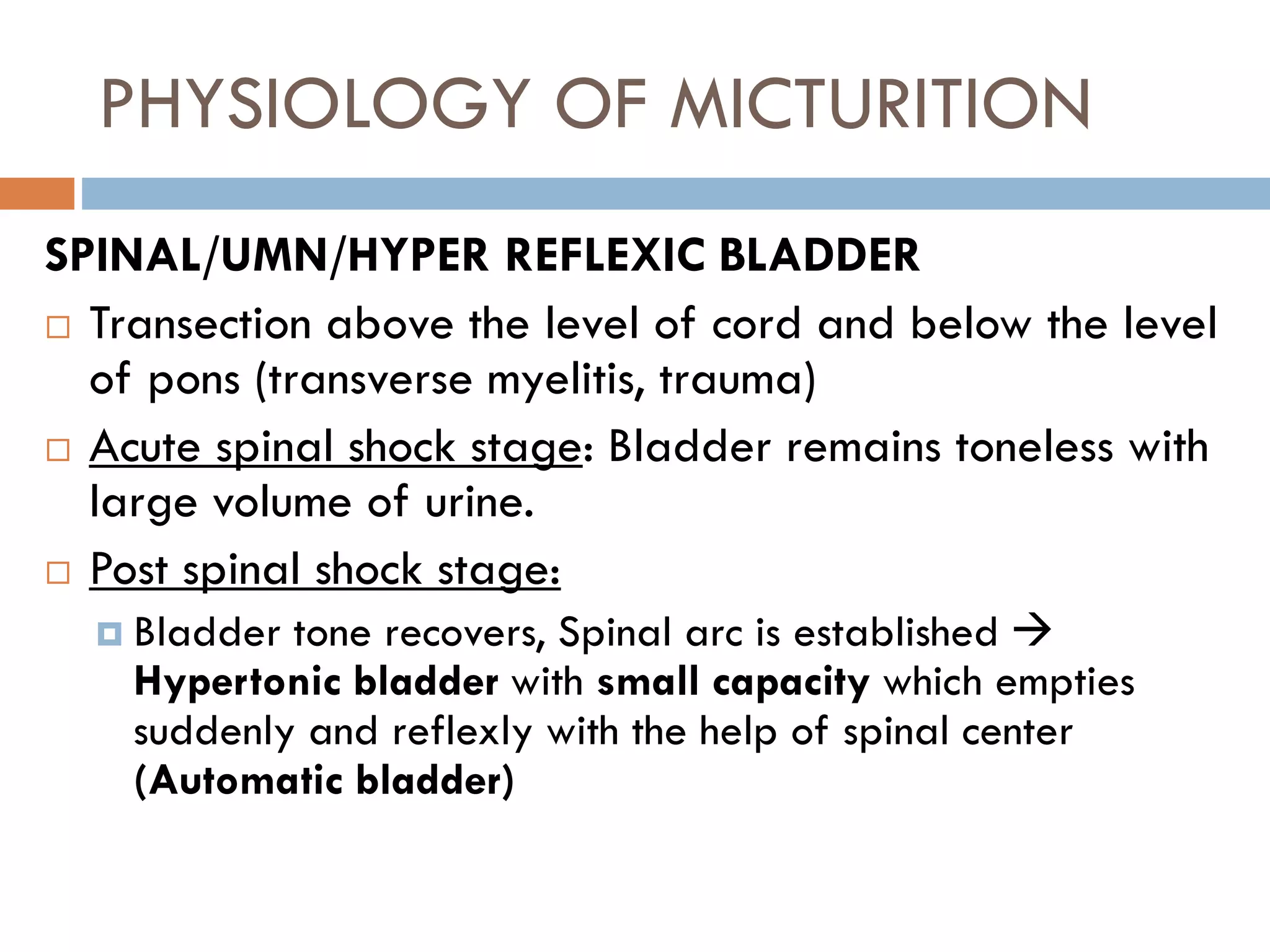 Bladder innervation, physiology of micturition | PPTX