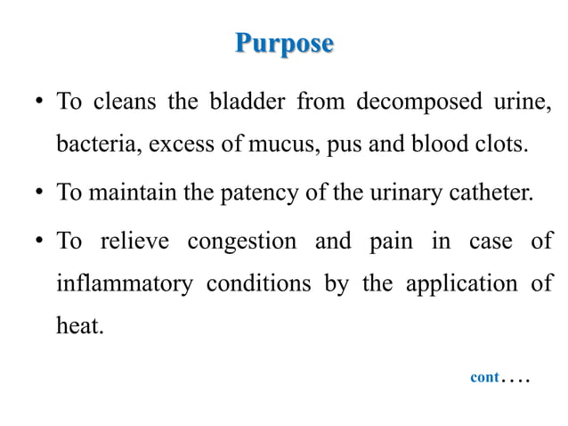 Bladder irrigation | PPTX | First Aid | Injuries