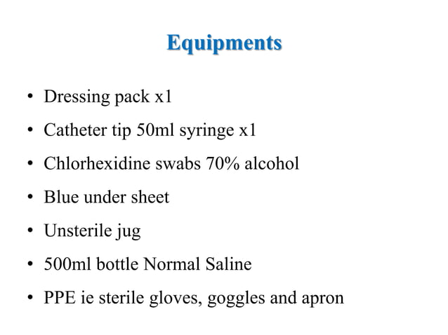 Bladder irrigation | PPTX | First Aid | Injuries