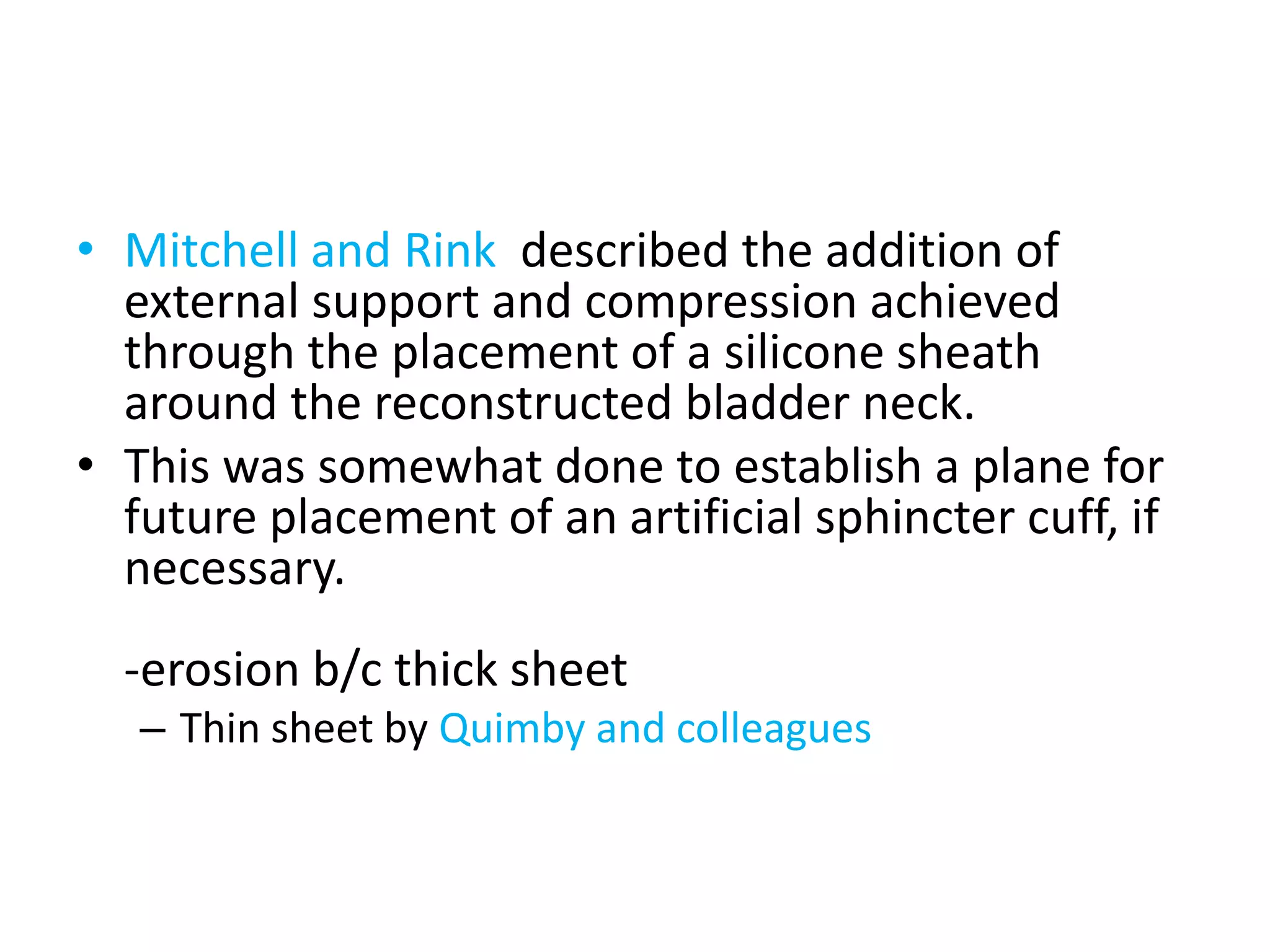 Bladder neck reconstruction | PPTX