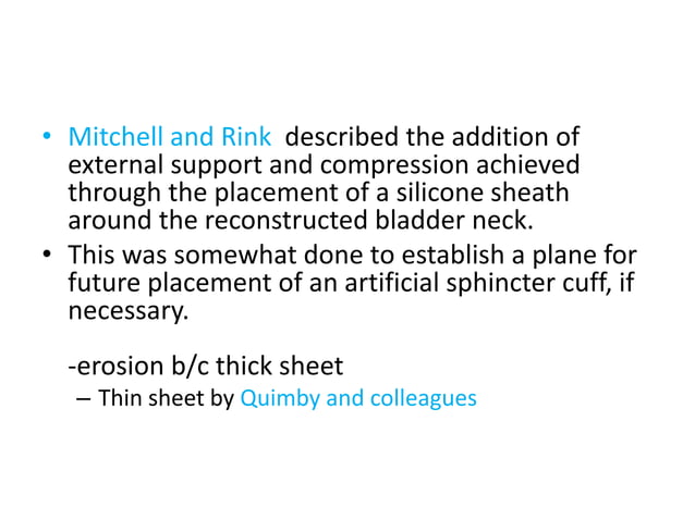 Bladder neck reconstruction | PPTX