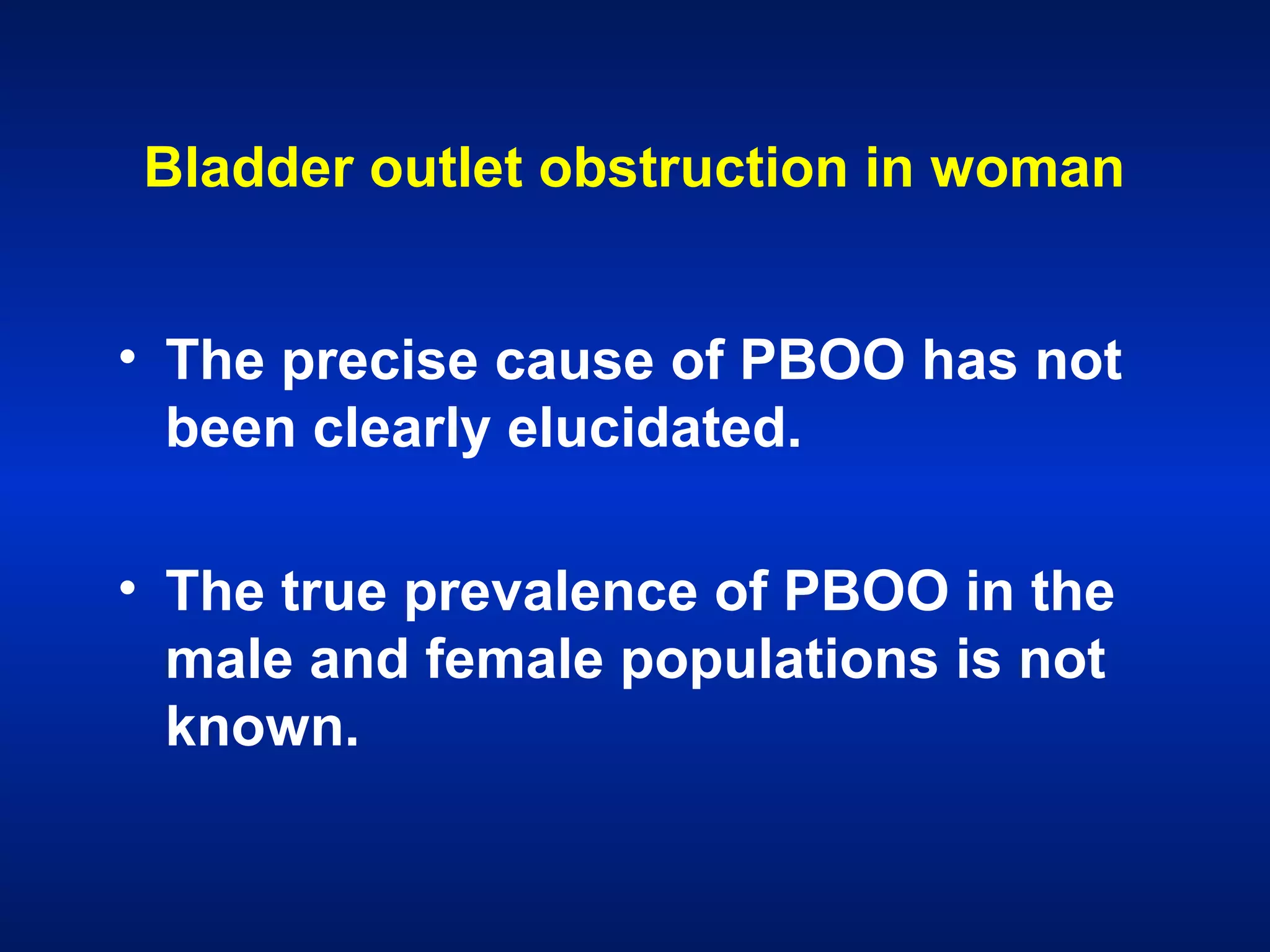 Bladder Outlet Obstruction in Women - Diagnostics and Therapy | PPT