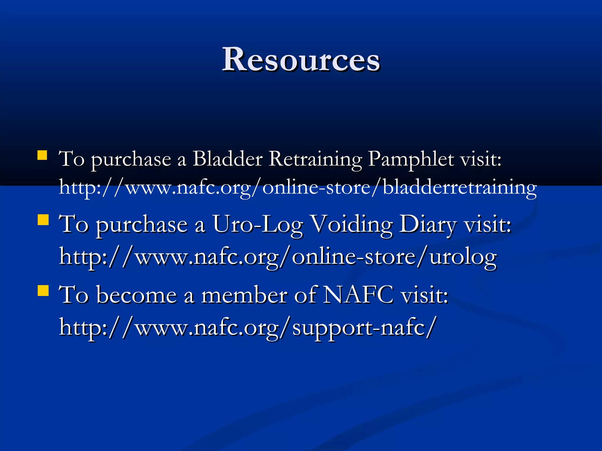 Bladder Retraining | PPT