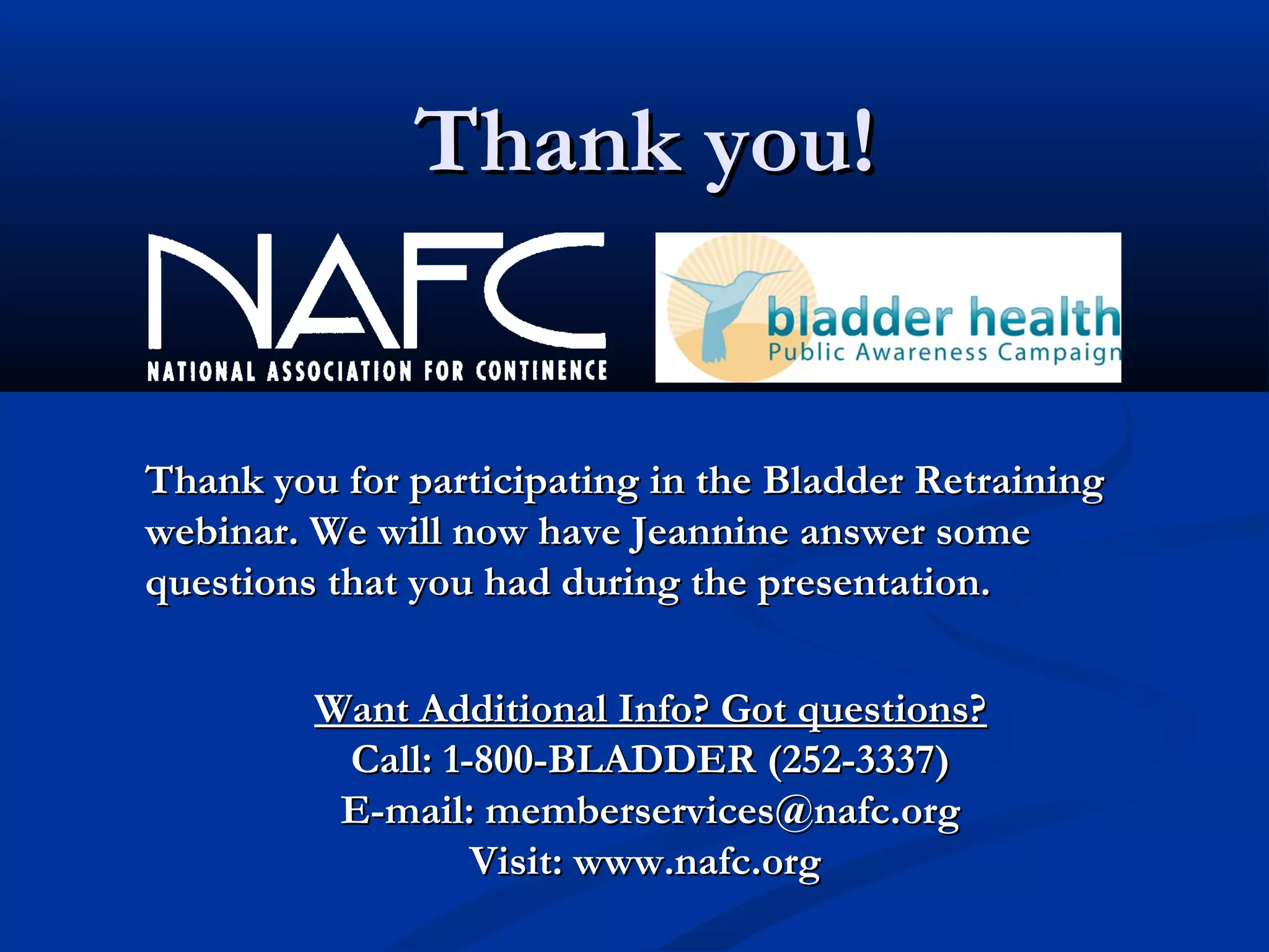 Bladder Retraining | PPT
