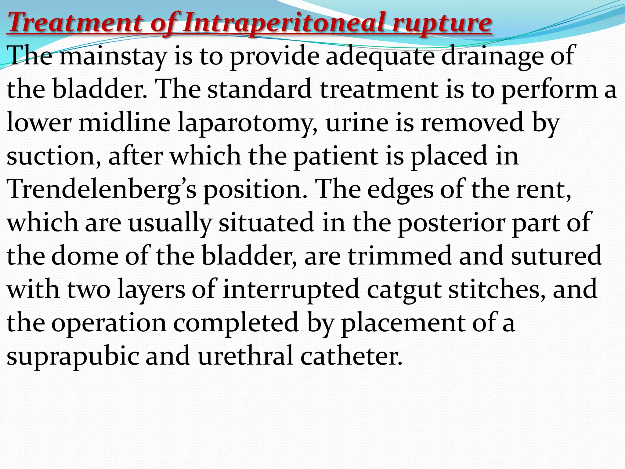 urology.Bladder rupture,urine retention.(dr.ali kamal) | PPTX