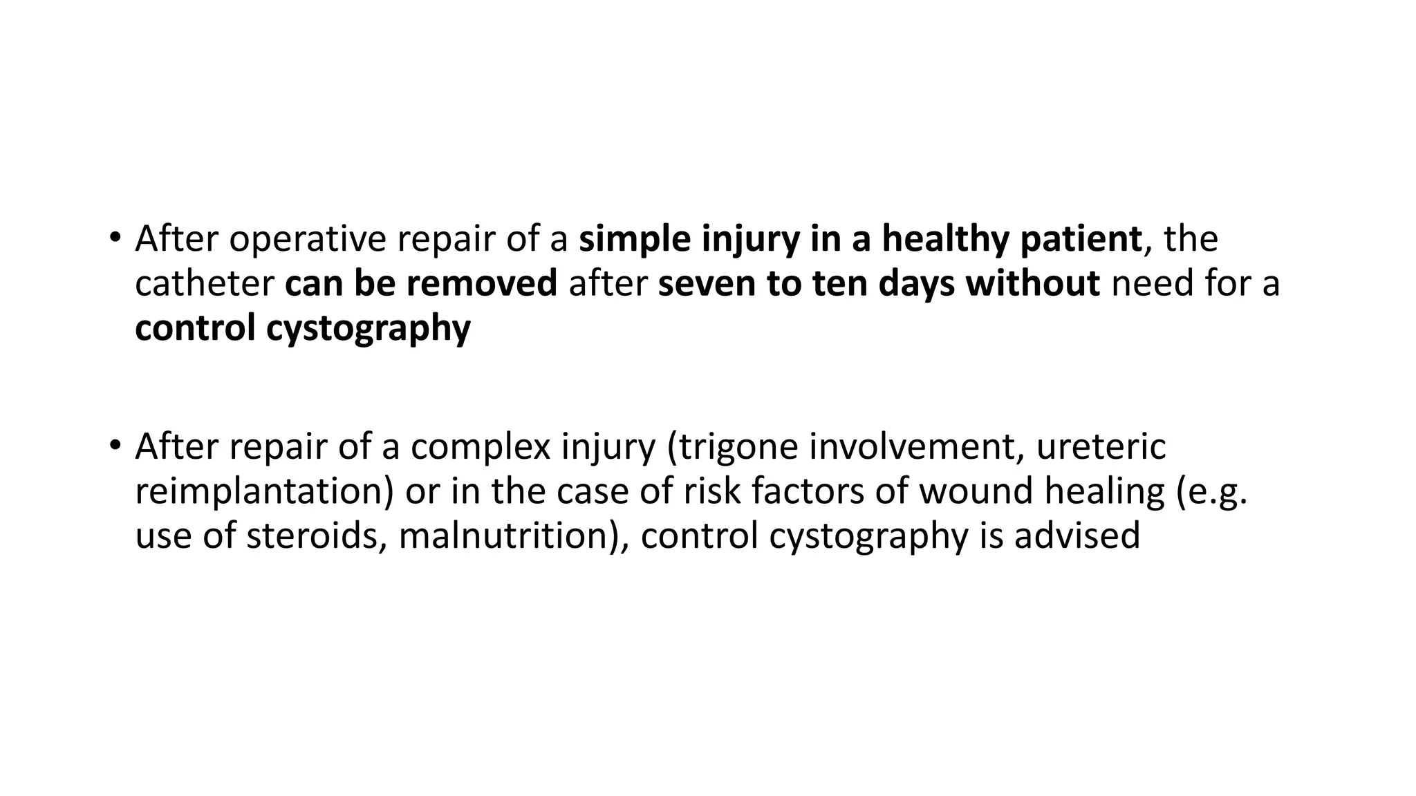 Bladder trauma follow up | PPTX