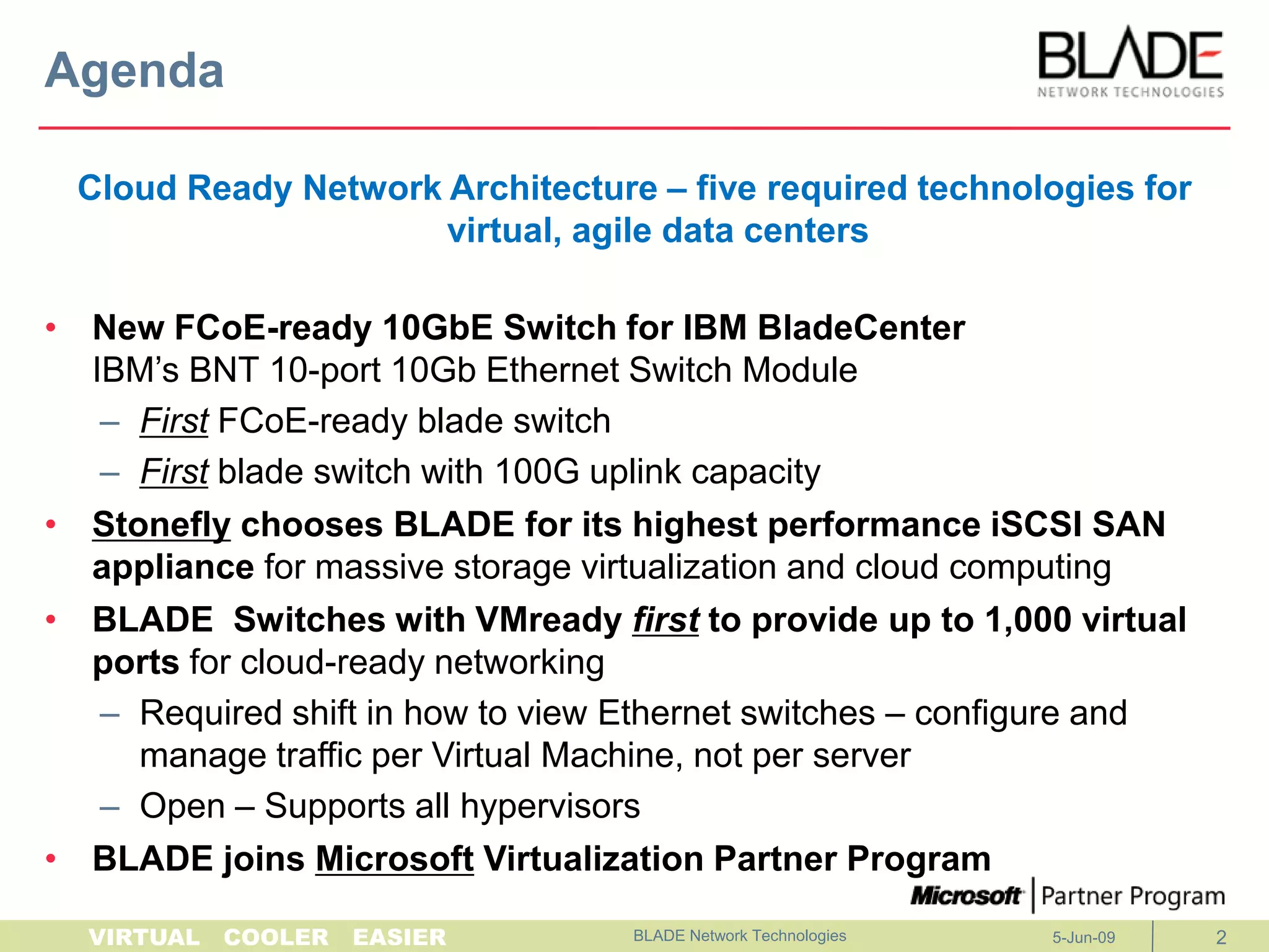 BLADE Cloud Ready Network Architecture | PPT