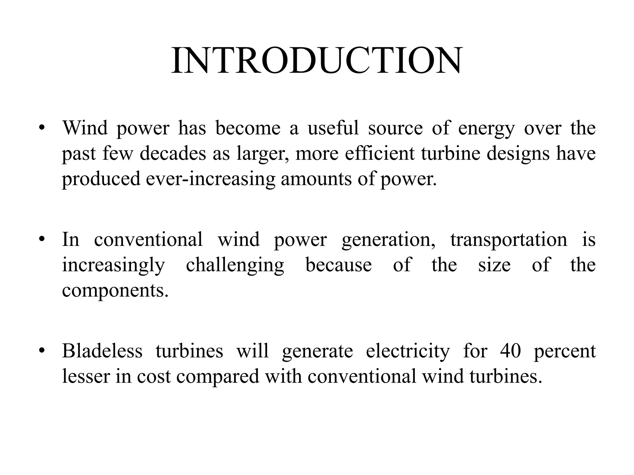 Bladeless wind turbine | PPTX