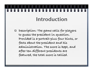 Presidents Game Evaluation | PDF | Educational Video Games | Video Game ...