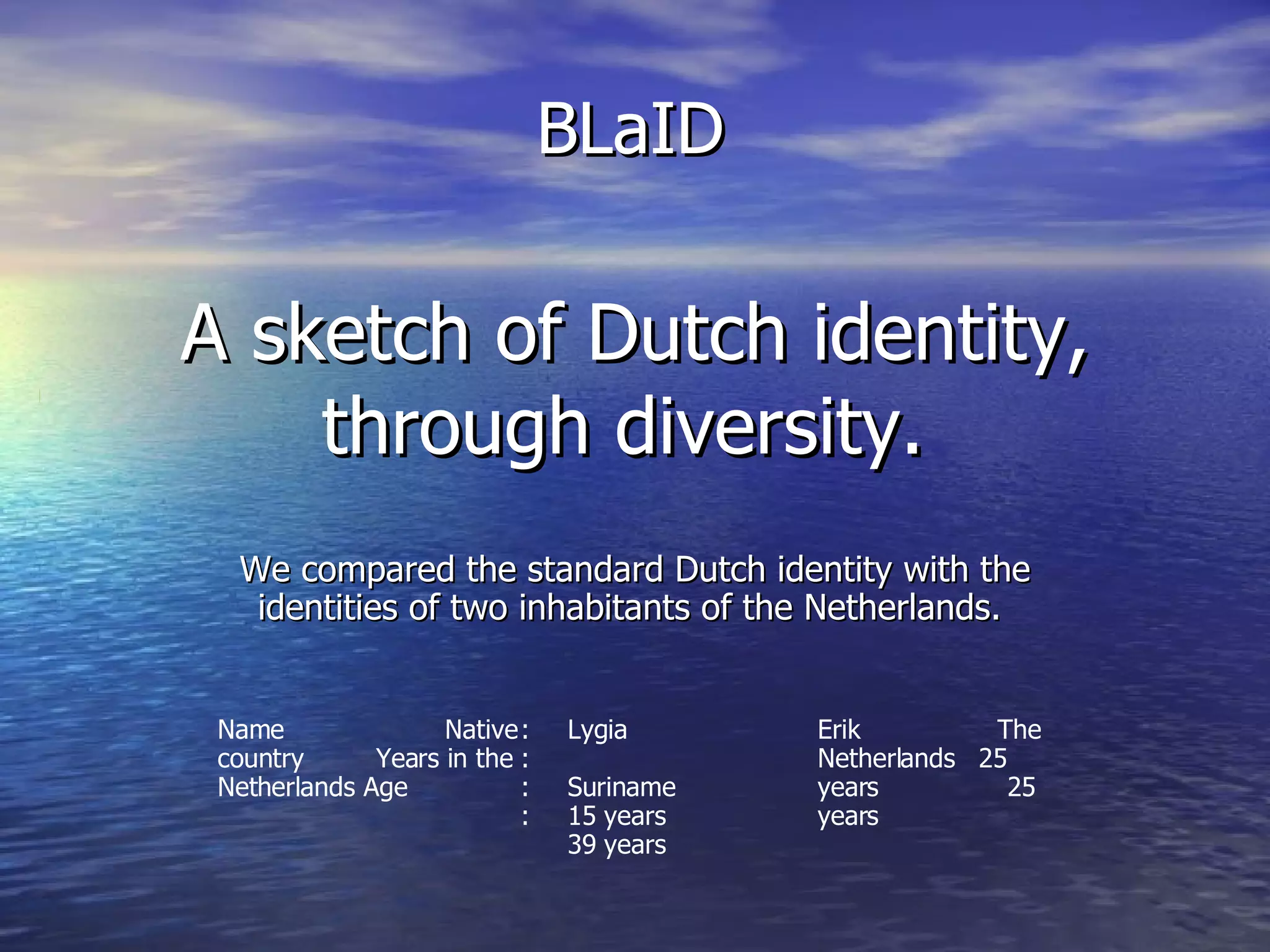 A Sketch Of Dutch Identity, Through Diversity | PPT