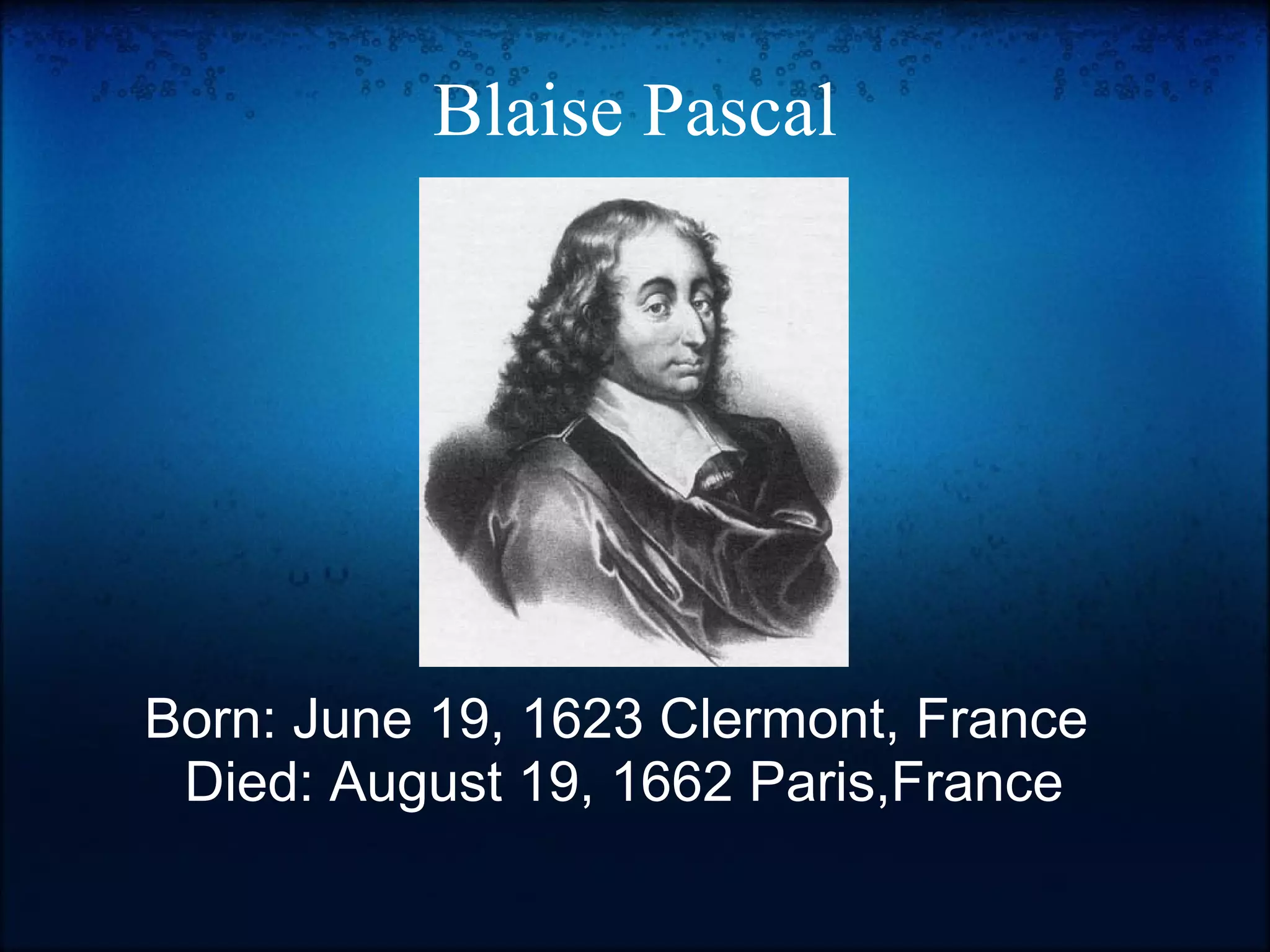 Blaise pascal | PPT