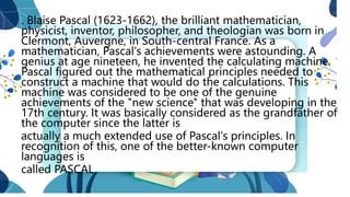 BLAISE PASCAL. powerpoint presentation.. | PPTX