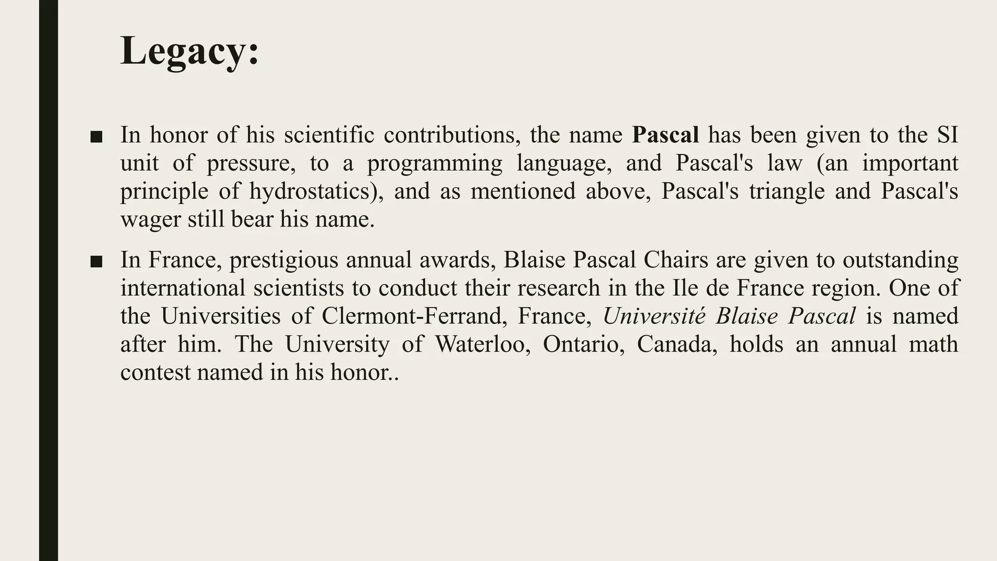 Blaise Pascal Biography | PPT