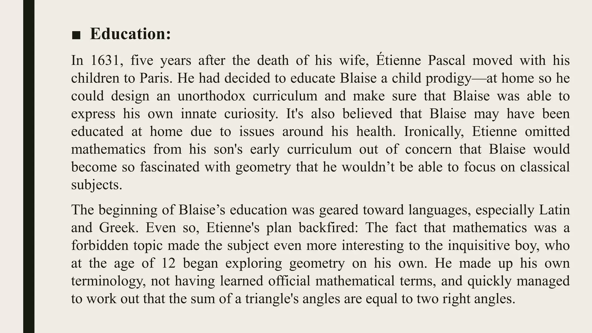 Blaise Pascal Biography | PPT