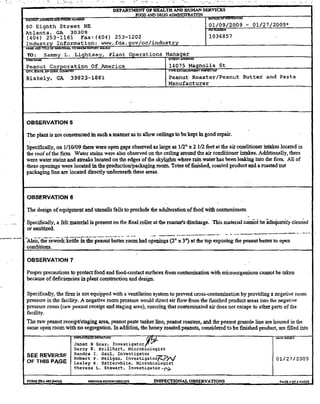 FDA Peanut Inspection Report - Blakely, GA | PDF