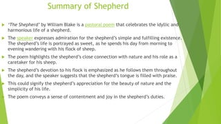 Blake's Shephard & Lamb poems with detailed notes and Illustrations | PPTX