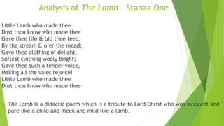 Blake's Shephard & Lamb poems with detailed notes and Illustrations | PPTX