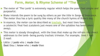 Blake's Shephard & Lamb poems with detailed notes and Illustrations | PPTX