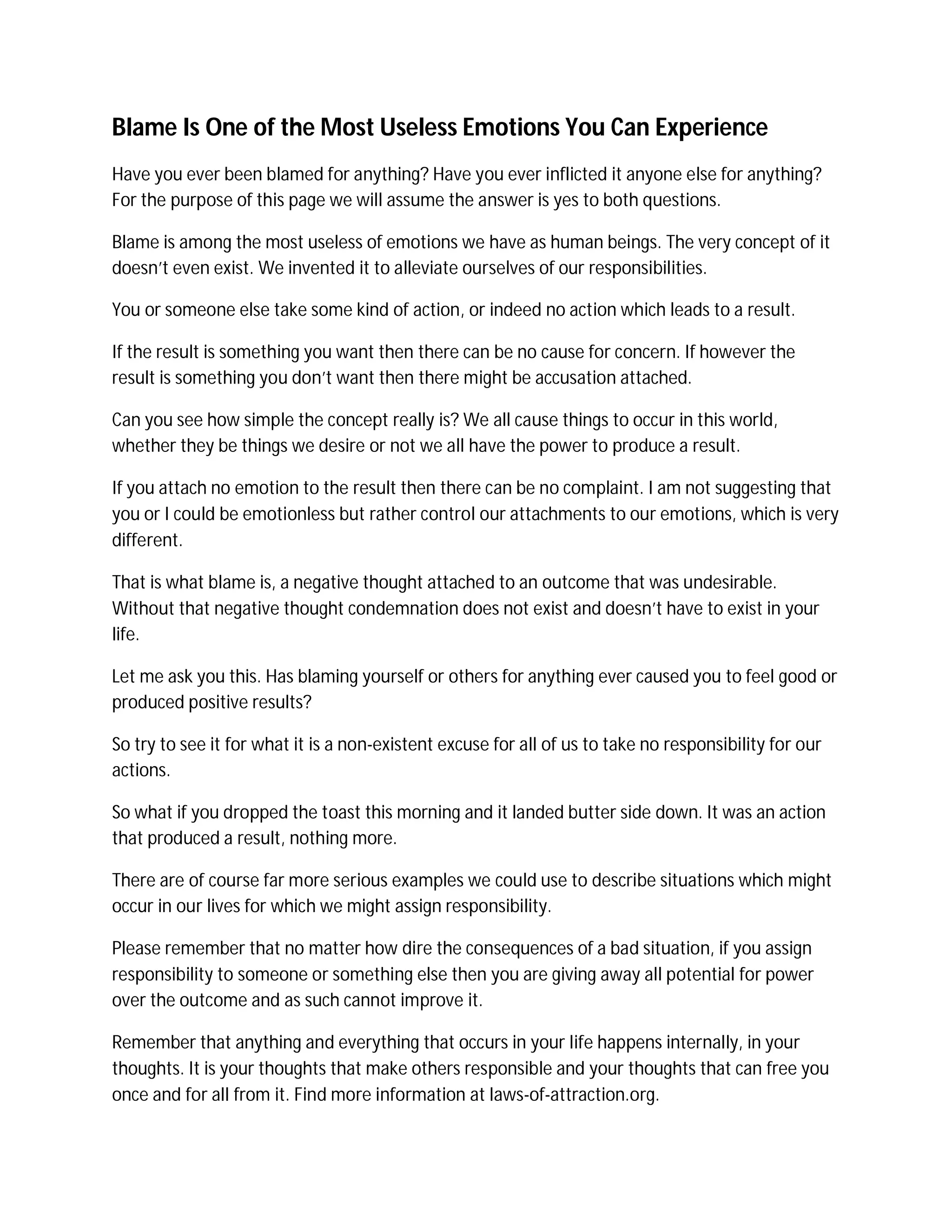 Blame Is One of the Most Useless Emotions You Can Experience | PDF ...