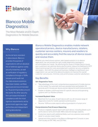 Blancco Mobile Diagnostics | PDF | Smartphones | Consumer Electronics