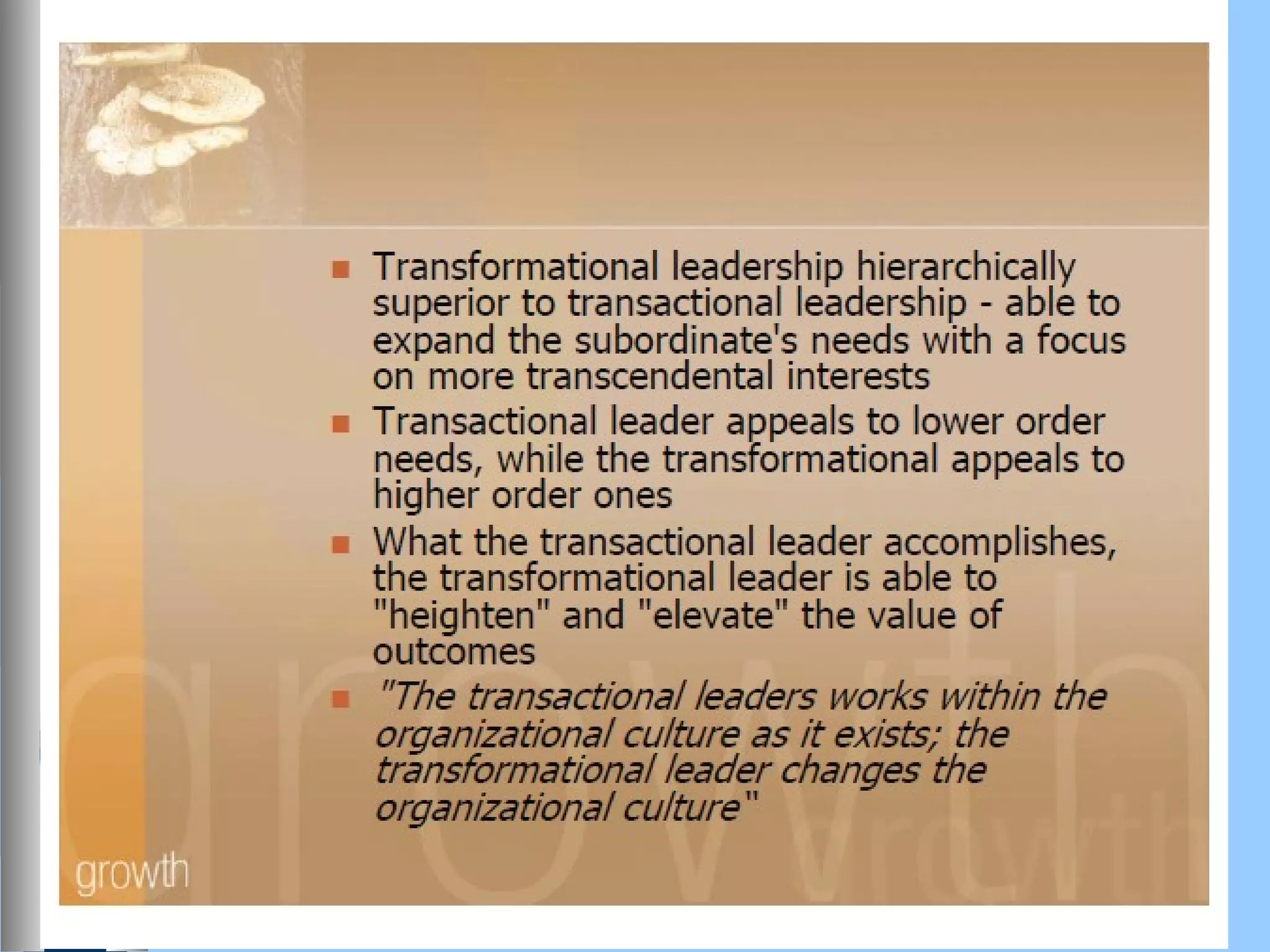 Blanchard life cycle management and transactional vs. transformational ...